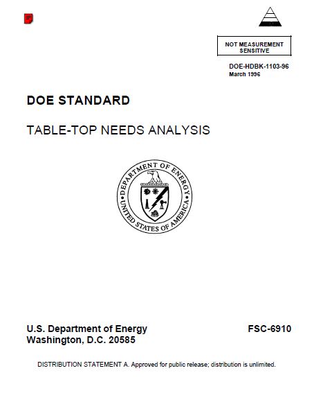 DoE Standard Table-Top Needs Analysis | SE Goldmine